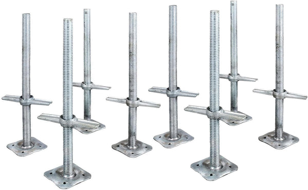 24"Screw Jack Leveling W/ Fix Base Plate for Scaffold 8 pack ...