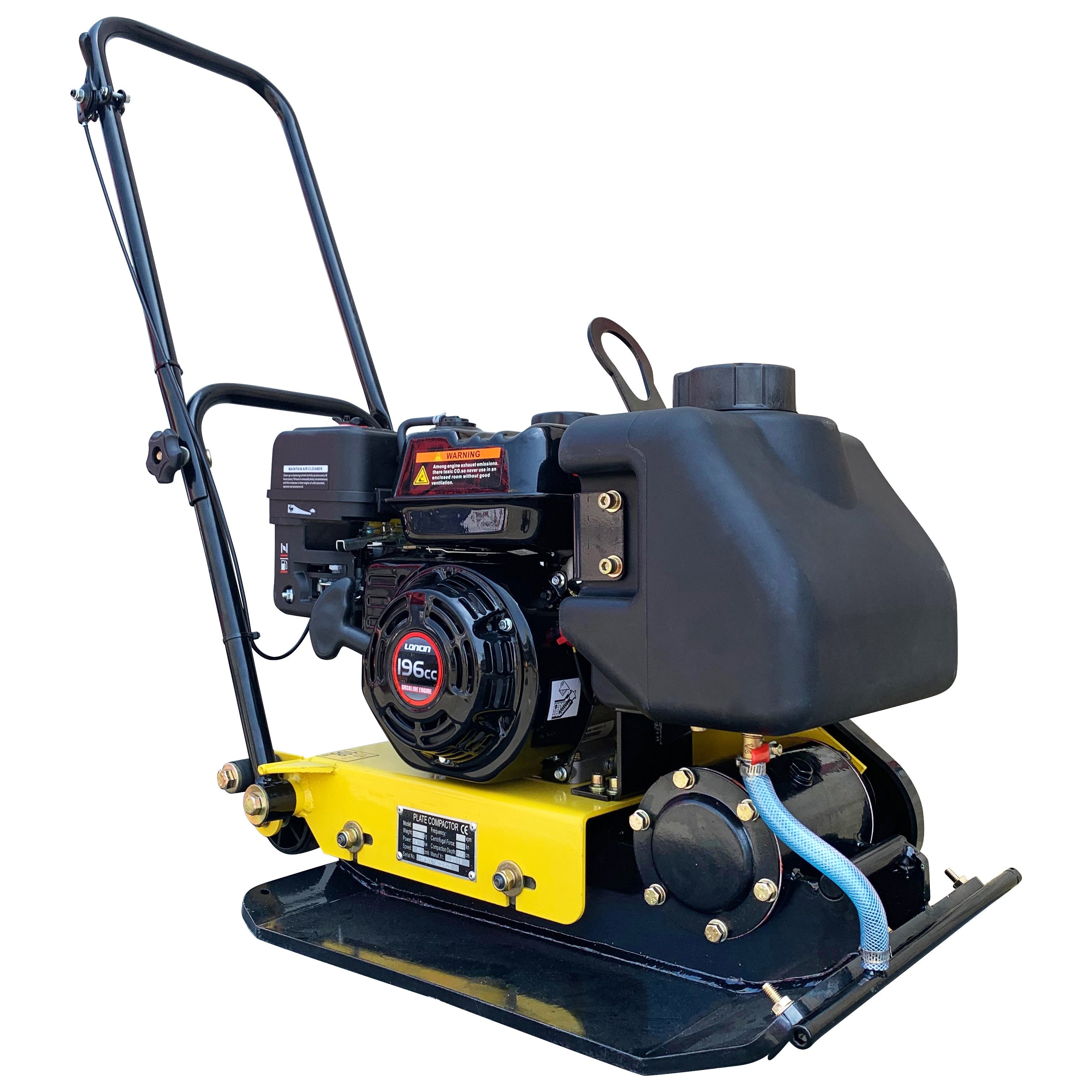 6.5hp Walk Behind 16" Vibratory Plate Compactor w/ Water Tank Heavy Du ...