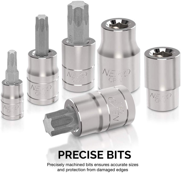 External Torx Socket Bit | 35pc E Tamper Proof Security Star Female 1 ...
